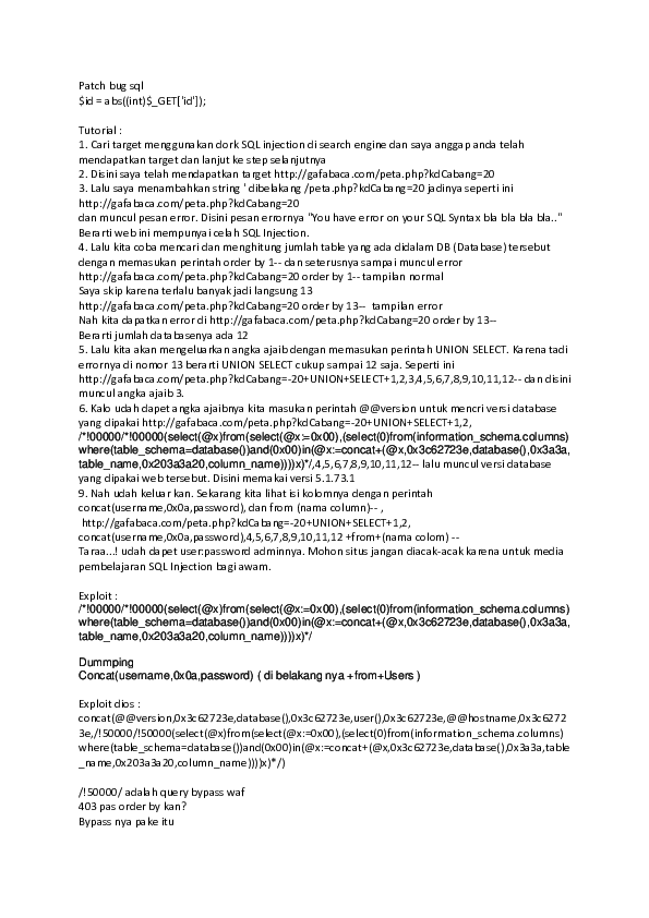 (DOC) PEMBELAJARAN SQL MANUAL