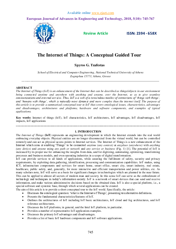 (PDF) The Internet of Things: A Conceptual Guided Tour