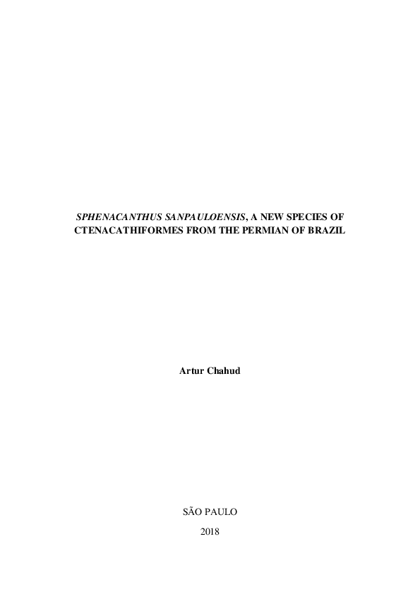 (PDF) SPHENACANTHUS SANPAULOENSIS, A NEW SPECIES OF CTENACATHIFORMES ...