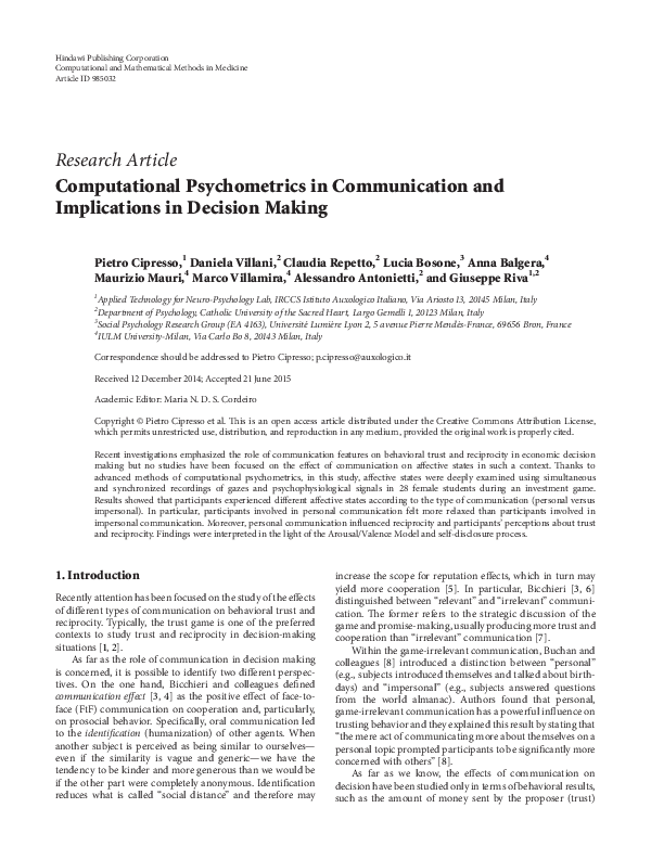 Pdf Computational Psychometrics In Communication And Implications In