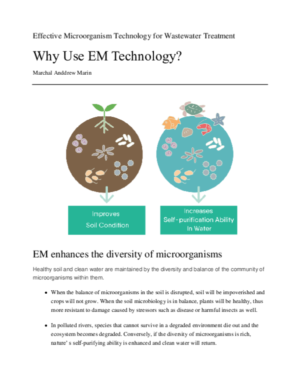 (DOC) Effective Microorganism Technology for Wastewater Treatment Why Use EM Technology