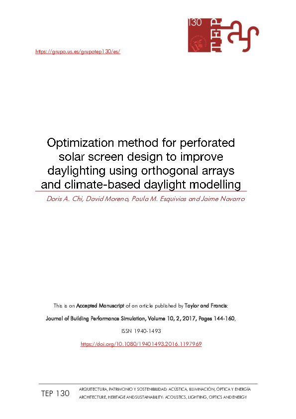 (PDF) Optimization method for perforated solar screen design to improve daylighting using ...