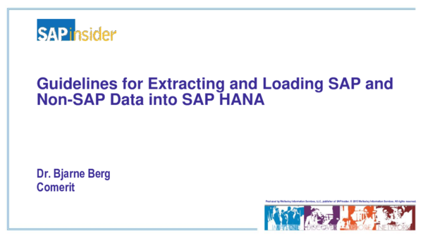 Pdf Guidelines For Extracting And Loading Sap And Non Sap Data Into Sap Hana