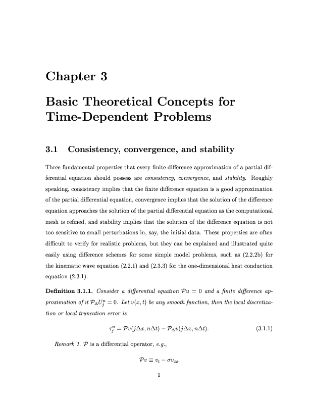 (PDF) Chapter 3 Basic Theoretical Concepts for Time-Dependent Problems 3.1 Consistency ...