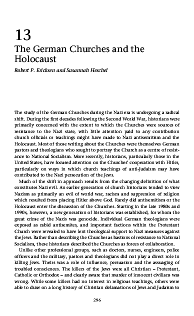 (PDF) Robert P. Ericksen and Susannah Heschel, “The German Churches and ...
