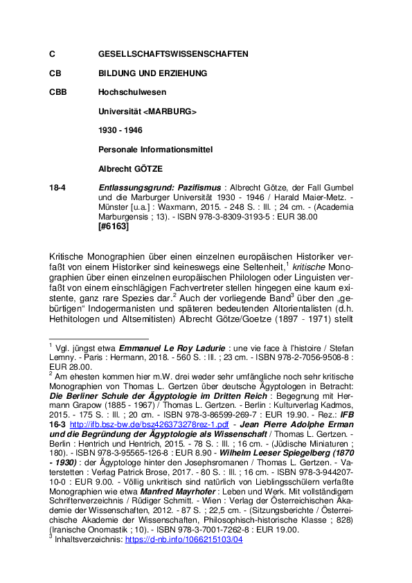 (PDF) Entlassungsgrund: Pazifismus : Albrecht Götze, der Fall Gumbel ...