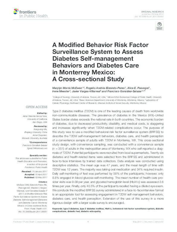 (PDF) a Modified Behavior risk Factor surveillance system to assess ...