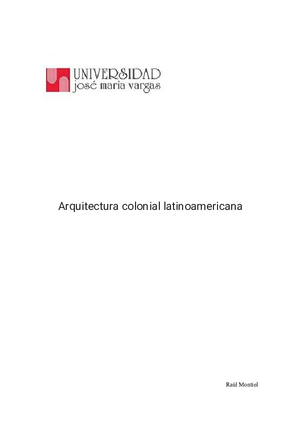 (DOC) Arquitectura colonial latinoamericana