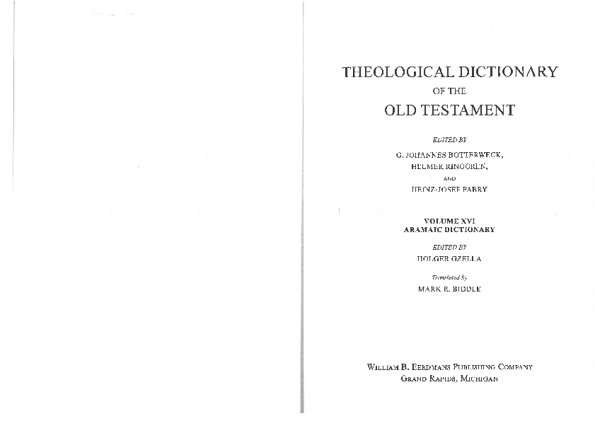 (PDF) Aramaic Dictionary: Introduction