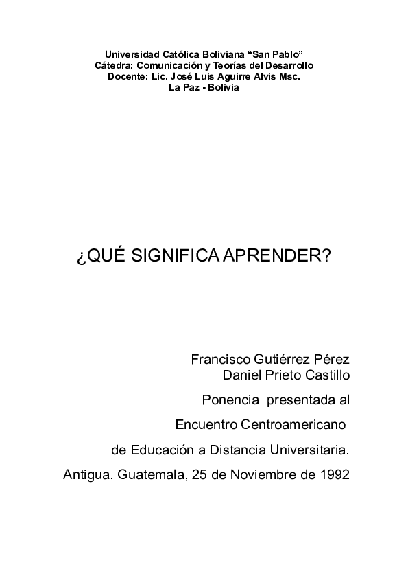 (DOC) ¿QUÉ SiGNIFICA APRENDER