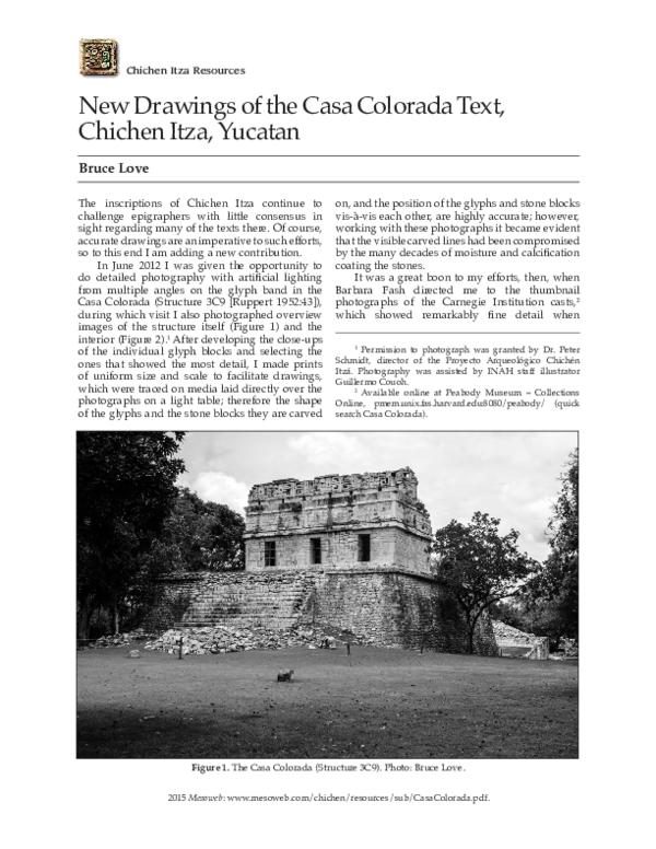 (PDF) New Drawings of the Casa Colorada Text, Chichen Itza, Yucatan