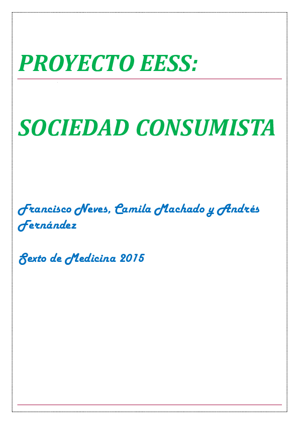 (PDF) PROYECTO EESS: SOCIEDAD CONSUMISTA