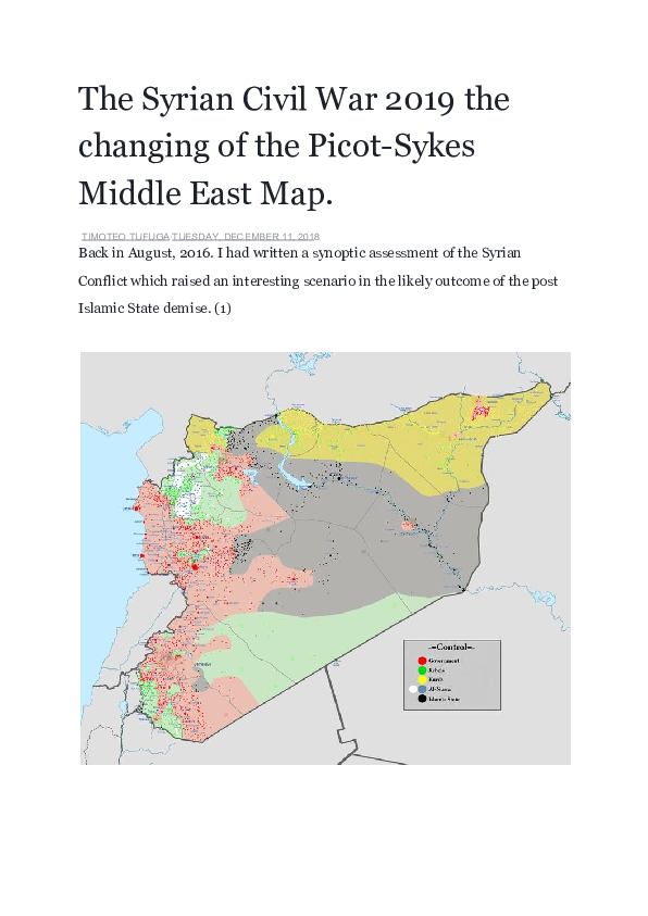 (PDF) The Syrian Civil War 2019 the changing of the Picot-Sykes Middle ...