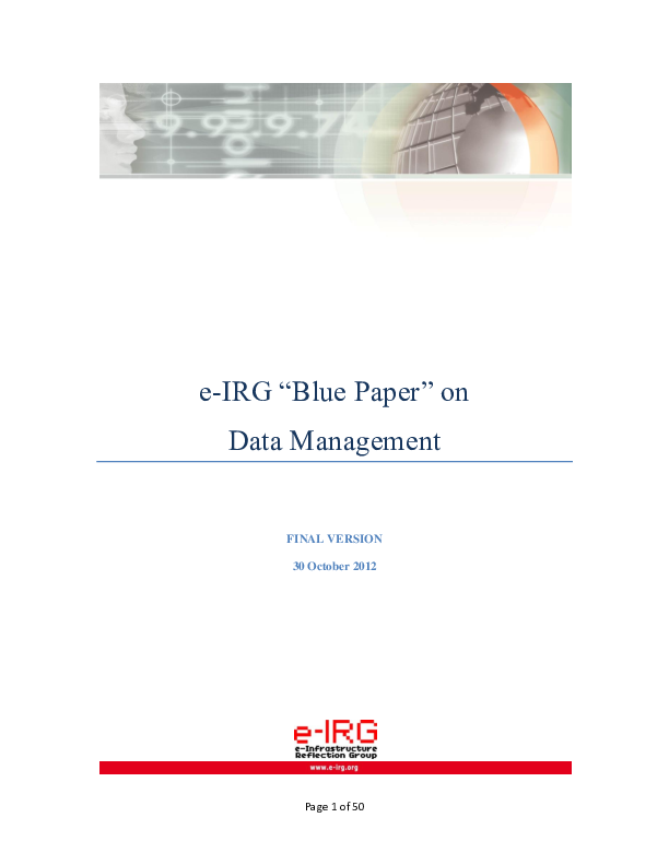 (PDF) e-IRG Blue Paper on Data Management (chapter Metadata) | Gera ...