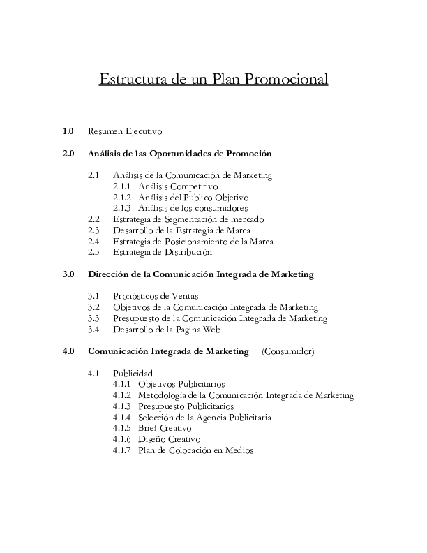 (DOC) Estructura de un Plan Promocional (1)