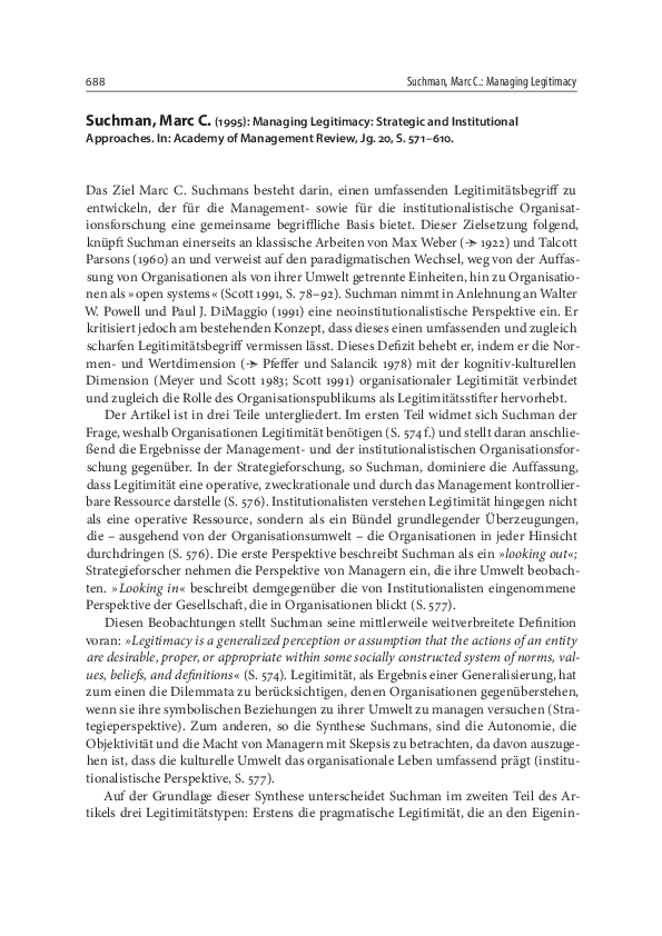 (PDF) Marc C. Suchman: Managing Legitimacy: Strategic and Institutional ...