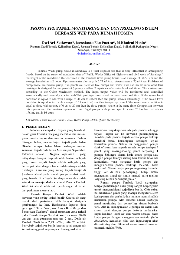 (PDF) PROTOTYPE PANEL MONITORING DAN CONTROLLING SISTEM BERBASIS WEB ... (PDF) PROTOTYPE PANEL MONITORING DAN CONTROLLING SISTEM BERBASIS WEB ...