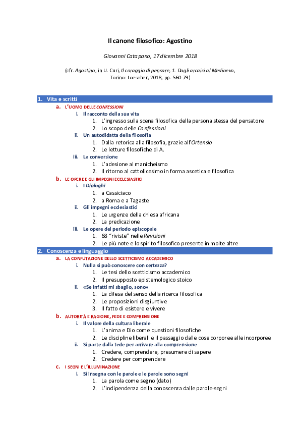 (PDF) Il canone filosofico: Agostino [schema per Webinar]