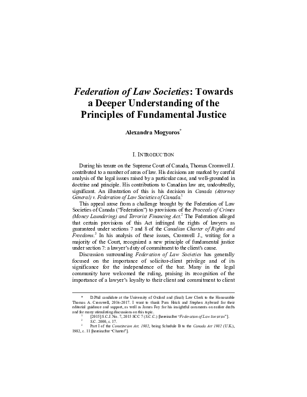 (PDF) Federation of Law Societies: Towards a Deeper Understanding of ...