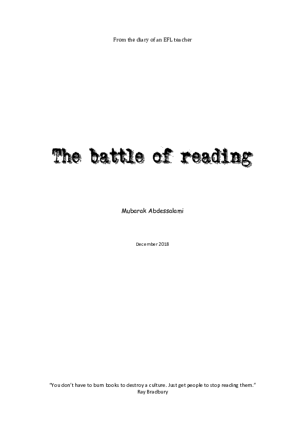 (PDF) The Battle of Reading