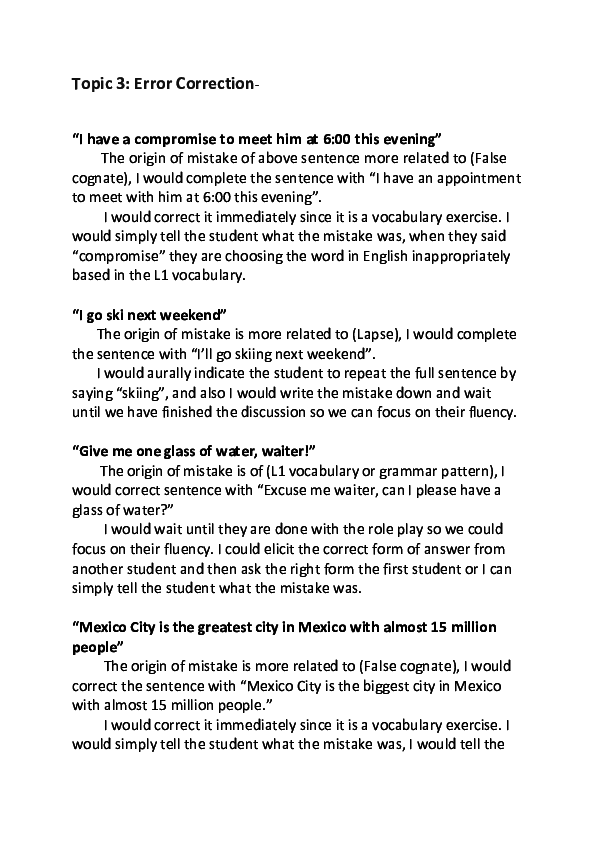 (DOC) Topic 3: Error Correction