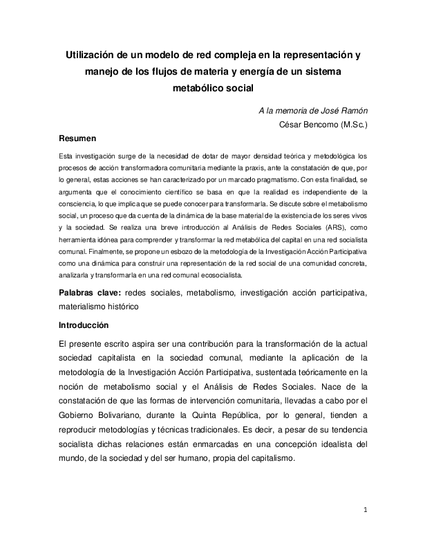 (PDF) BENCOMO CESAR RED COMPLEJA PARA REPRESENTAR Y MANEJAR FLUJOS DE ...