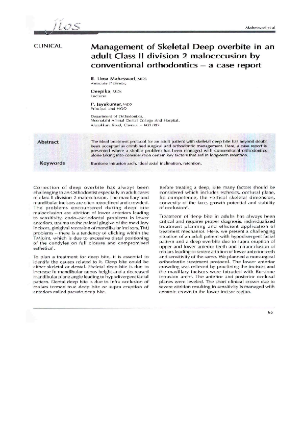 (PDF) Management of Skeletal Deep Overbite