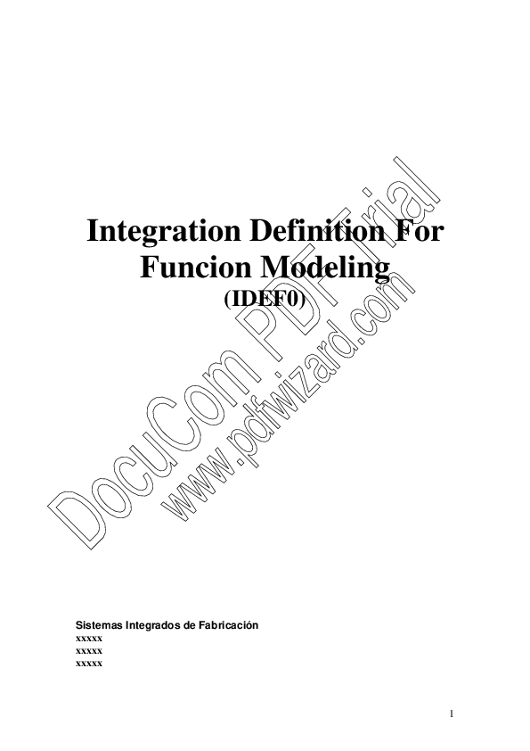 (PDF) Integration Definition For Funcion Modeling (IDEF0