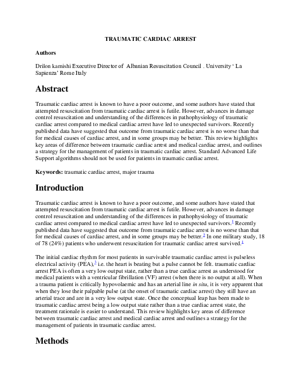 (DOC) TRAUMATIC CARDIAC ARREST