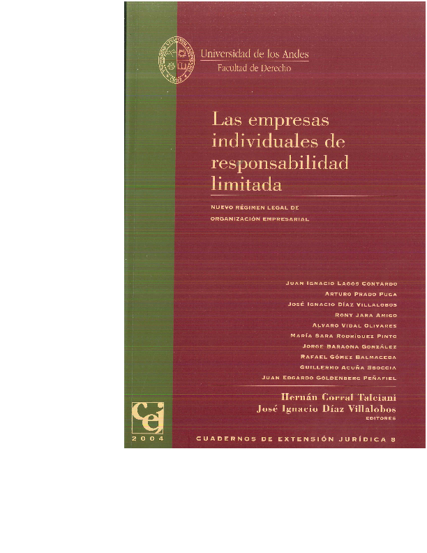 (PDF) Las empresas individuales de responsabilidad limitada. Nuevo régimen legal de organización ...