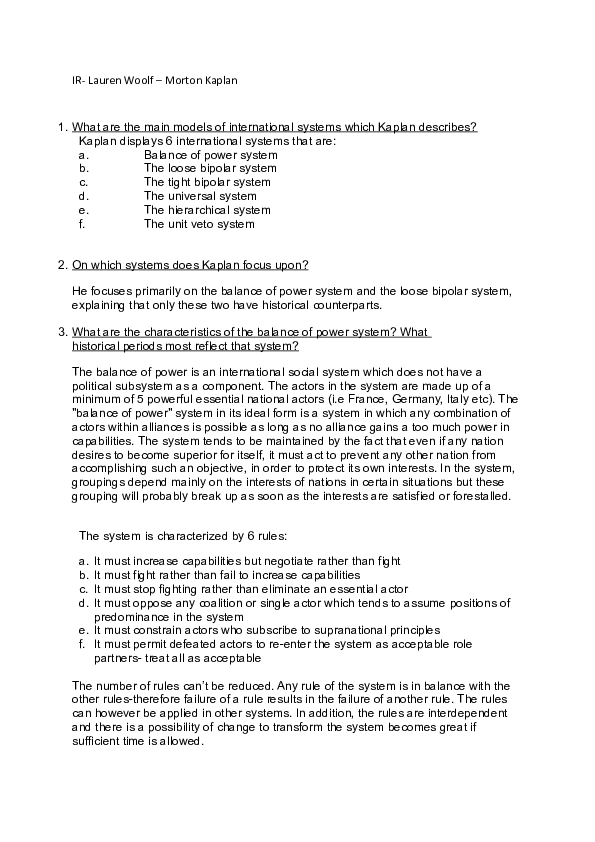(DOC) IR-Lauren Woolf – Morton Kaplan | Lauren R - Academia.edu