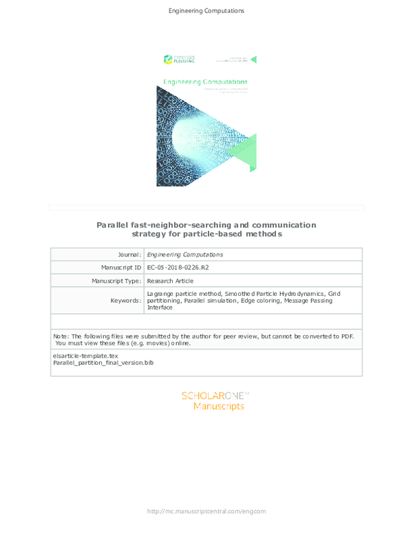 Pdf Parallel Fast Neighbor Searching And Communication Strategy For
