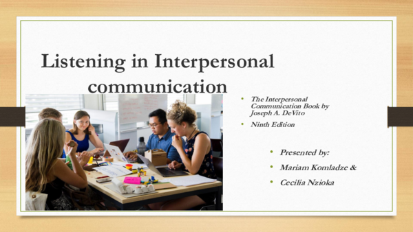 (PPT) Listening in Interpersonal Communication