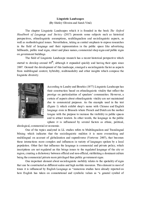 (PDF) Linguistic Landscapes