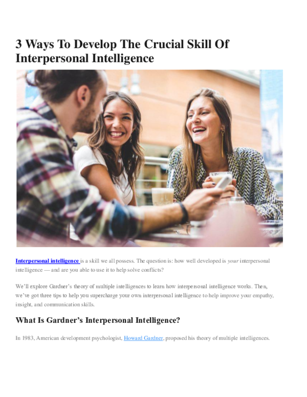 (PDF) interpersonal intelligence
