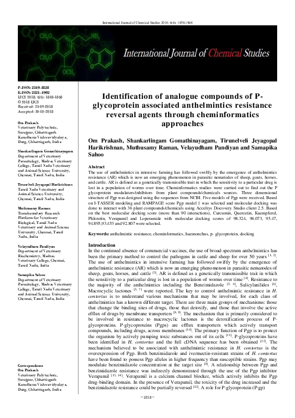 (PDF) Identification of analogue compounds of P- glycoprotein ...