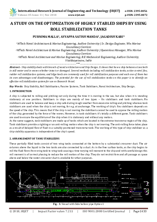 (PDF) IRJET- A STUDY ON THE OPTIMIZATION OF HIGHLY STABLED SHIPS BY ...