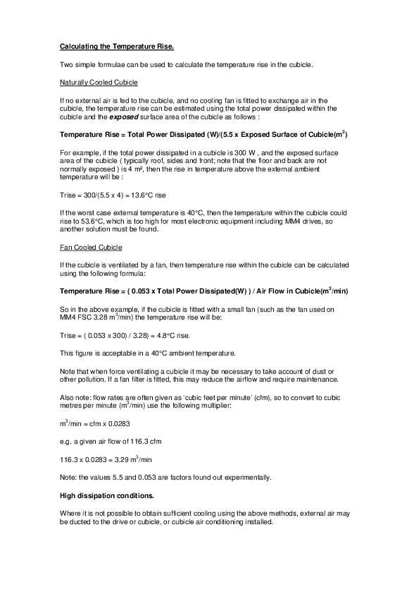 Calculating the Temperature Rise
