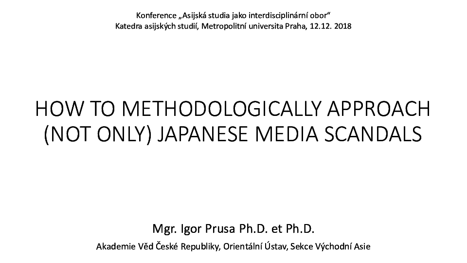 (PDF) "How to Methodologically Approach Media Scandals"