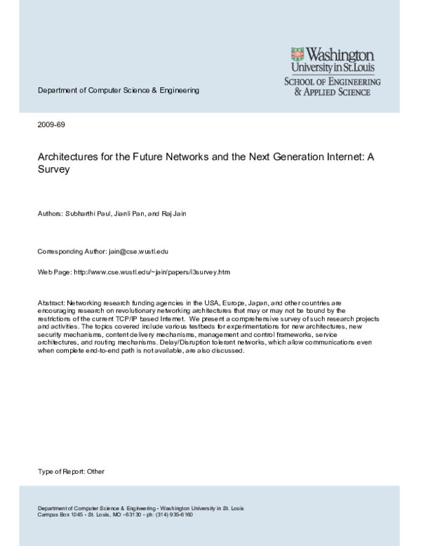 (PDF) Architectures for the future networks and the next generation ...