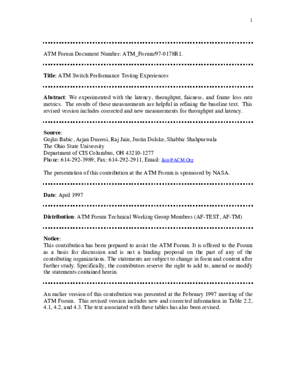 Pdf Atm Switch Performance Testing Experiences Raj Jain