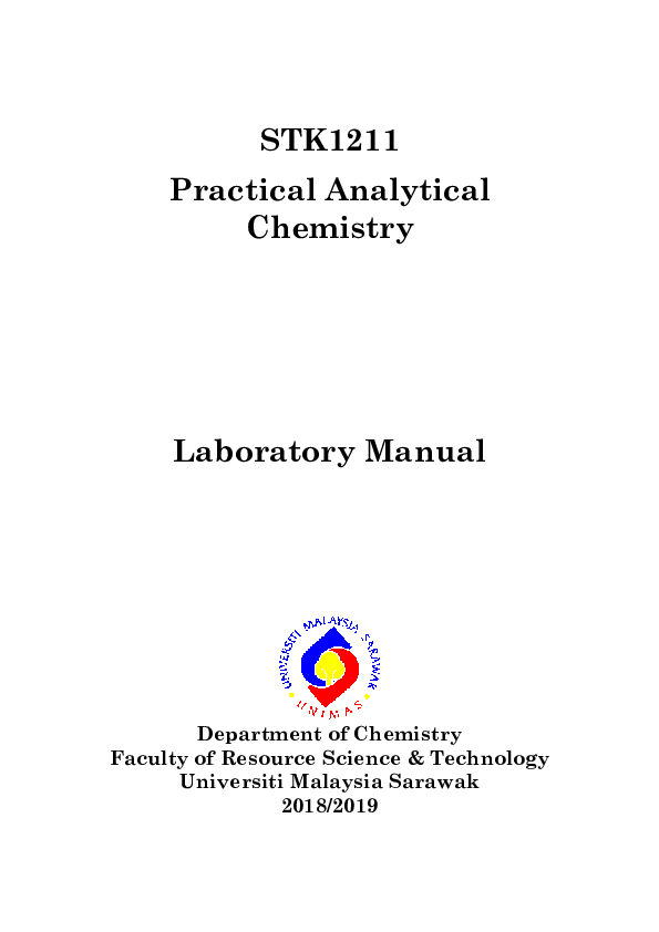 (PDF) Lab Manual STK1211 Practical For Analytical Chemistry_Semester 1 ...