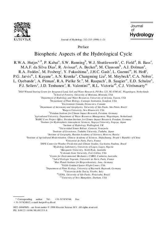 (PDF) Biospheric Aspects of the Hydrological Cycle