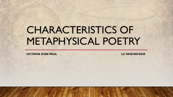 (PPT) Characteristics of Metaphysical Poetry