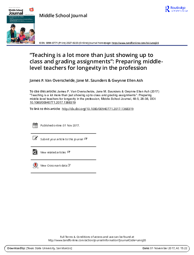 (PDF) "Teaching is a lot more than just showing up to class and grading ...