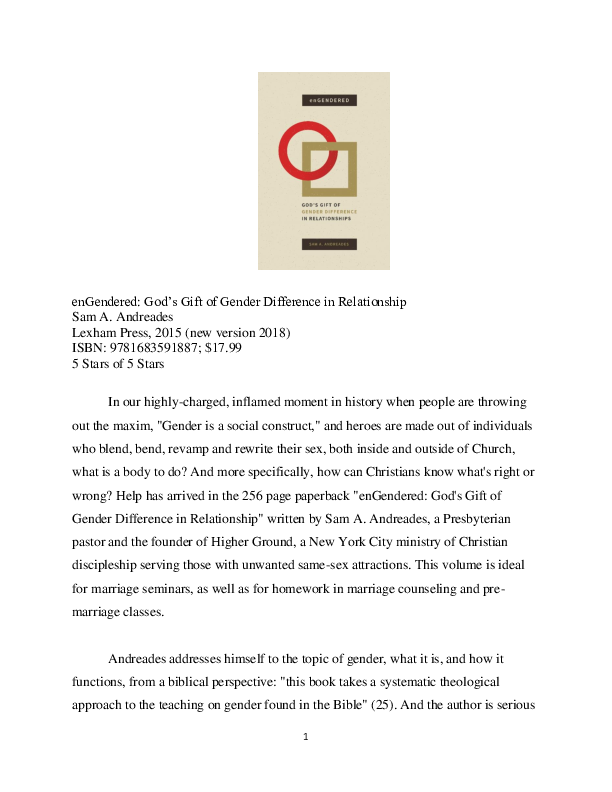 (DOC) "enGendered" by Sam A. Andreades. A Review