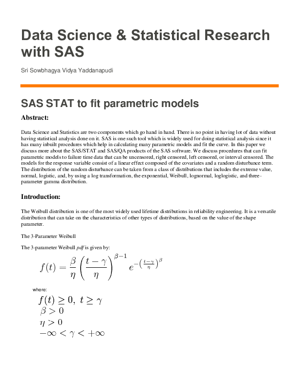 (DOC) Data Science & Statistical Research with SAS