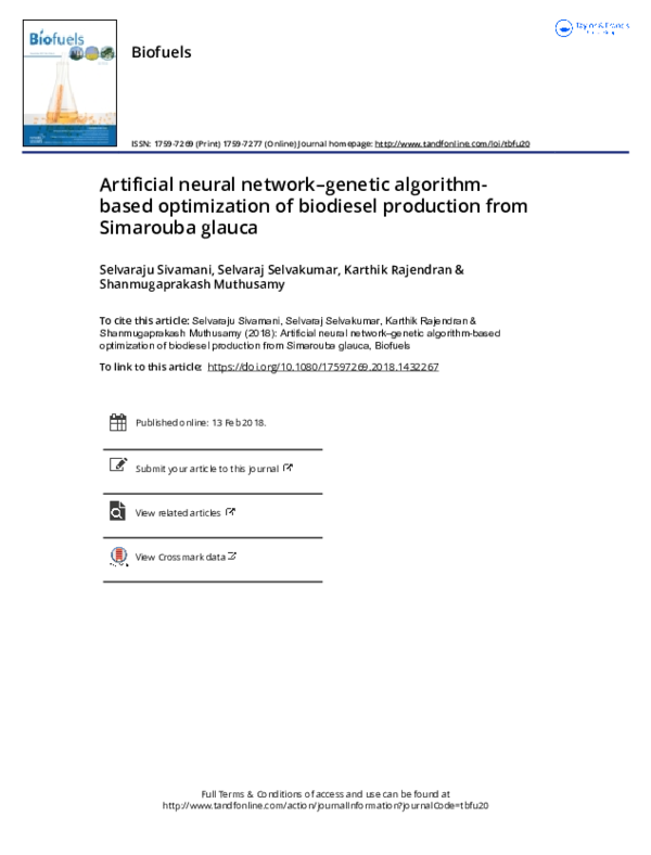 Pdf Artificial Neural Network Genetic Algorithm Based Optimization