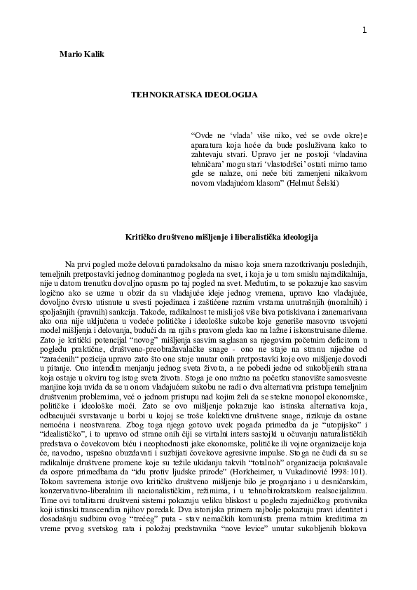 (DOC) Mario Kalik - Tehnokratska ideologija (2009).doc