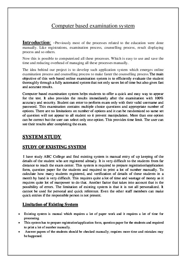 (DOC) Computer based examination system